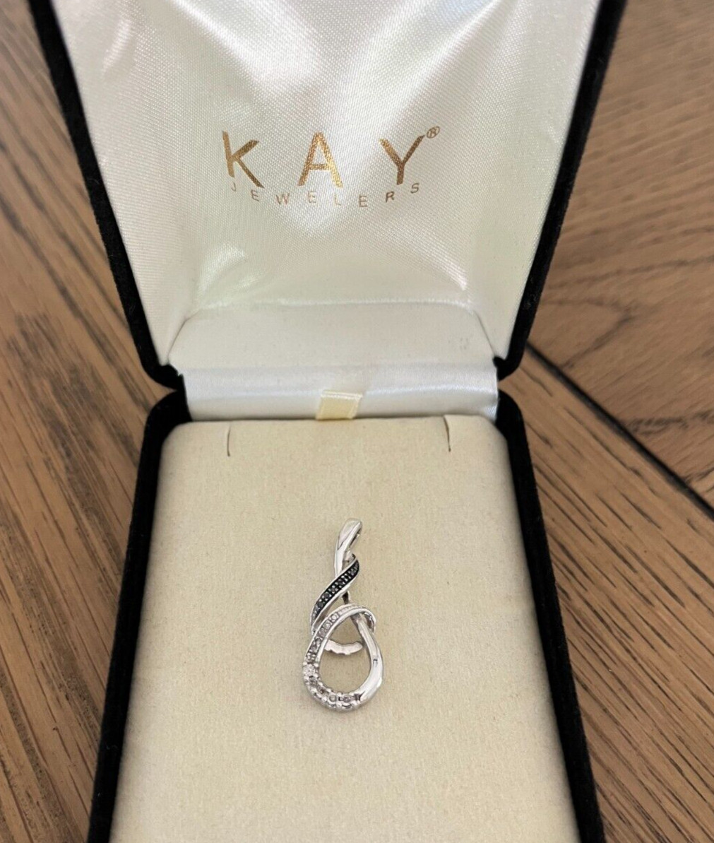 Kay Jewelers Black Diamond Twist Infinity Charm Sterl… - Gem