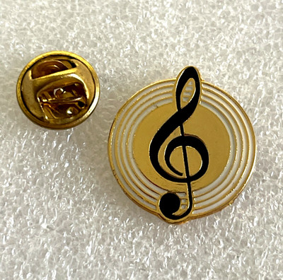 Vintage Treble Clef Music Pin Gold Tone Lapel Pin.(32) | eBay