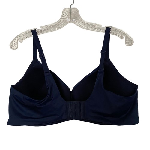 AUDEN Women's Size 42D Navy Blue Satin Bra Plus Lightly Lined Wire Free ...