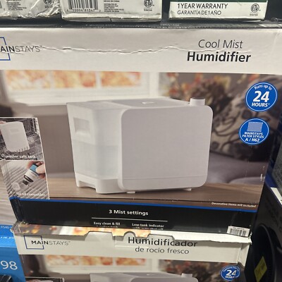 Mainstays Cool Mist Humidifier 1 gal MDH-0103JW White New In Box | eBay
