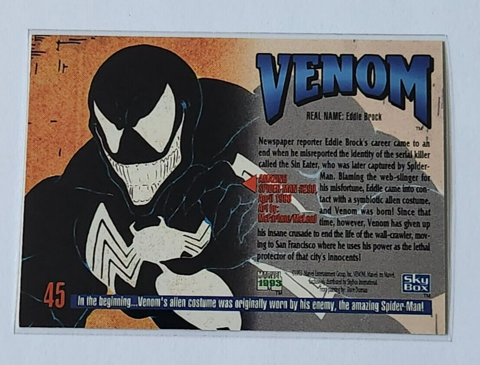 1993 MARVEL VENOM TRADING CARD | eBay