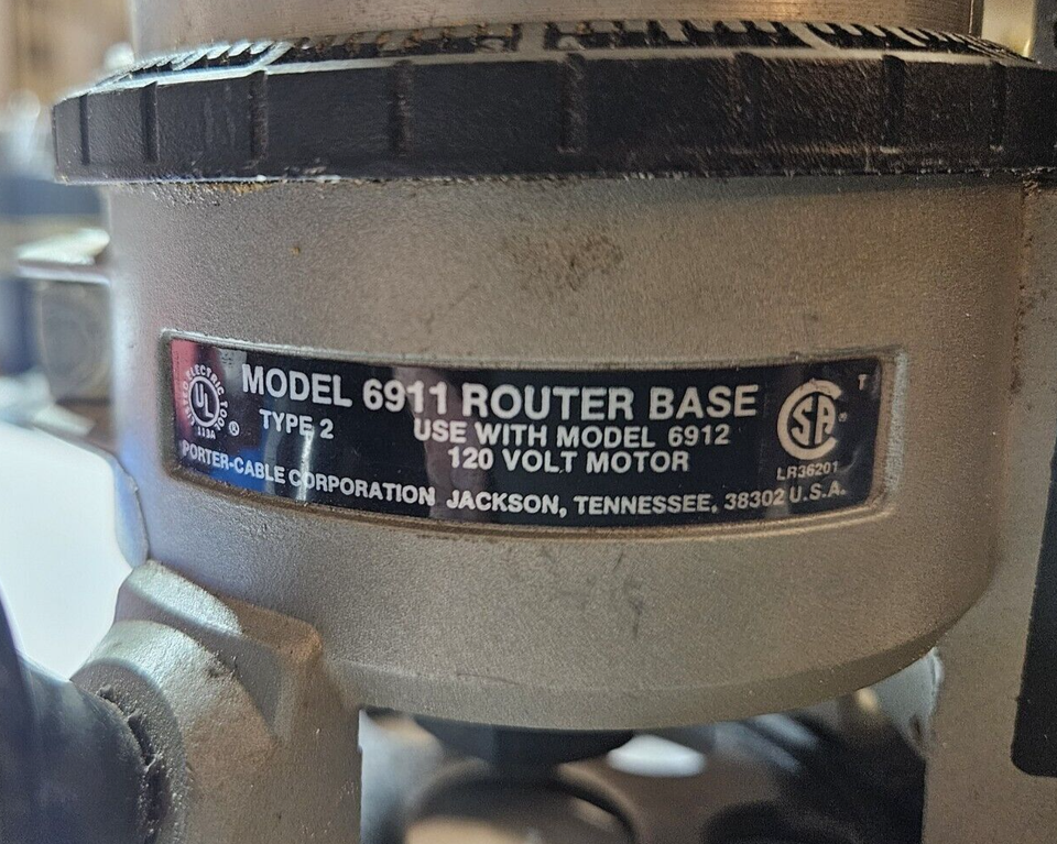 Porter Cable 6912 Heavy Duty Router Motor with 6911 Base D-Handle Top ...