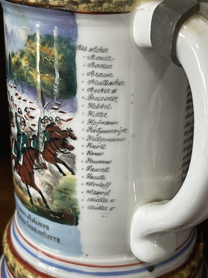 Antique German Germany WW1 Regimental Cavalry Porcelain Litho Lidded ...