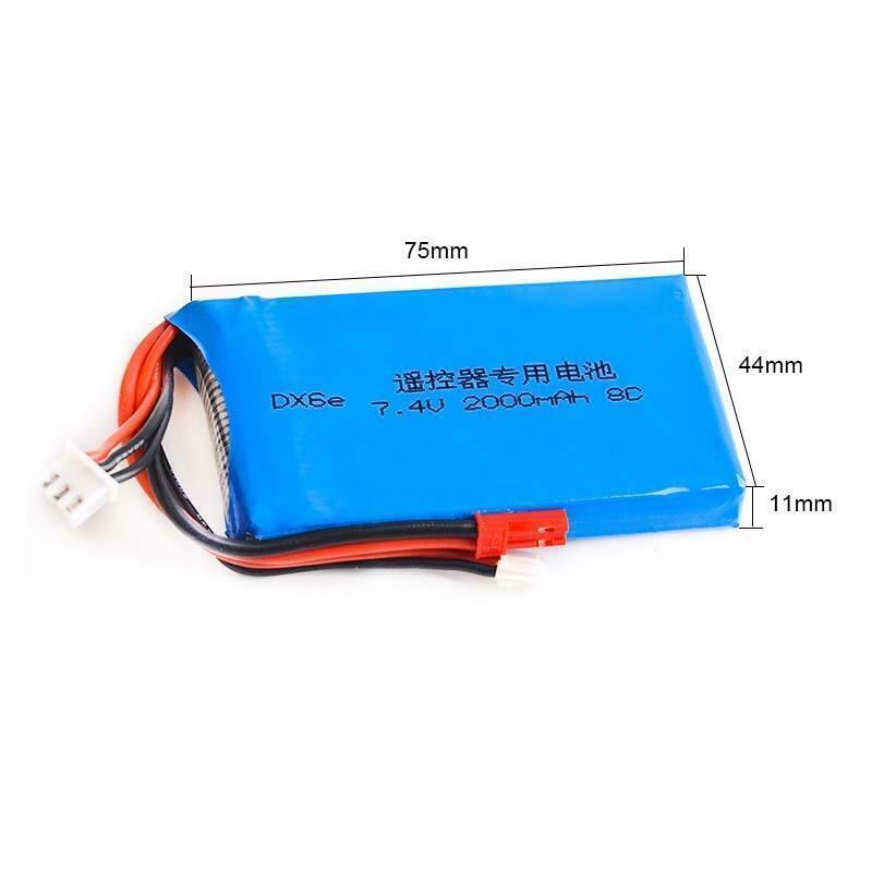 7.4V 2000mAh 8C Battery JST plug for DX6E DX6 RC MODEL Transmitter ...