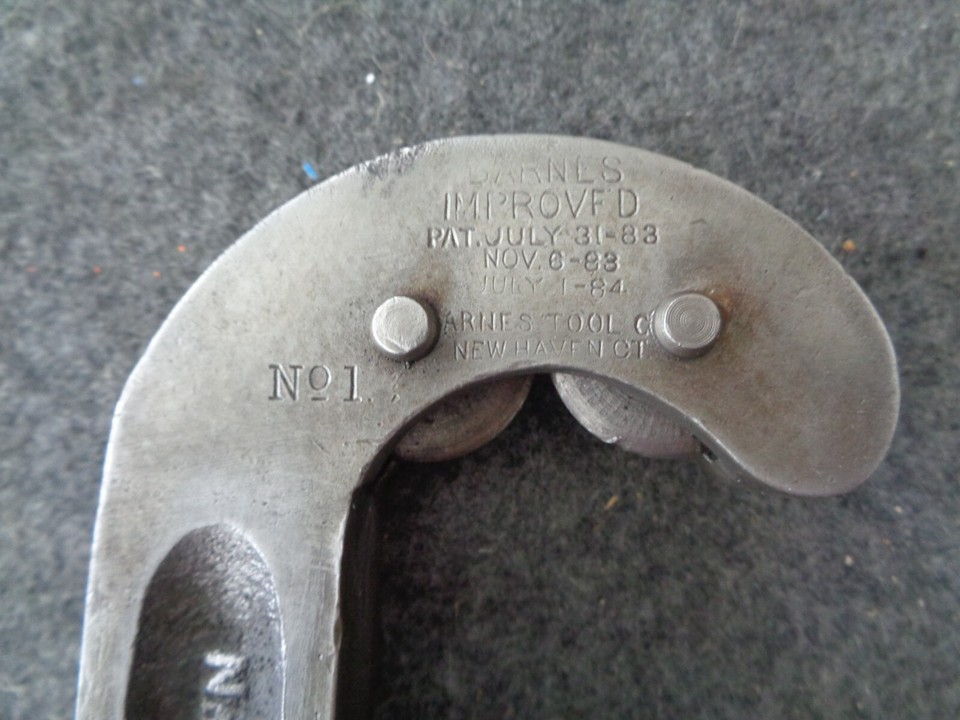Vintage BARNES IMPROVED Pipe Cutter No. 1 - Patent 1883 | eBay