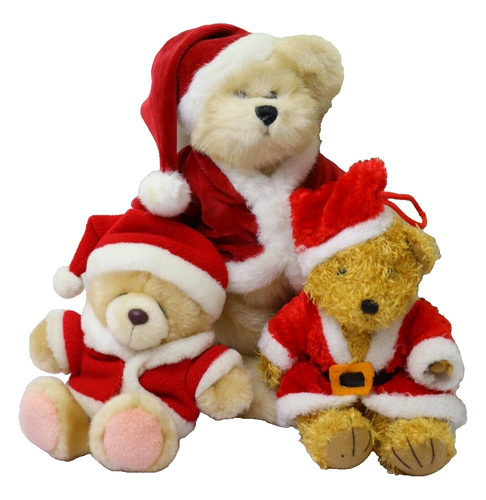 Christmas Santa Teddy Bear Bundle, Tic Toc Mrs Claus, Hallmark Plush ...
