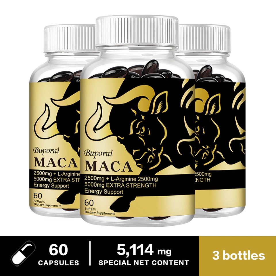 Maca Capsules - Energy & Endurance, Men's Muscle Health, Testosterone ...