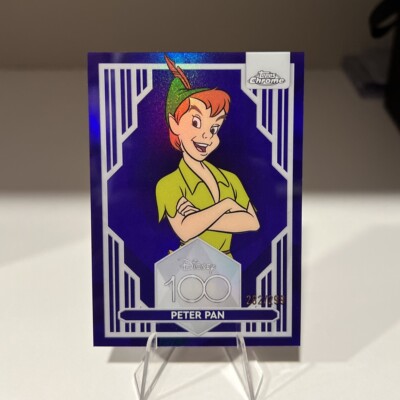 PETER PAN Disney 100 PURPLE REFRACTOR #’d 282 /299 CARD 2023 Topps ...