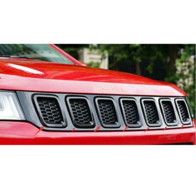 For 2017-2019 Jeep Compass Black ABS Front Grille Grill Insert Cover ...