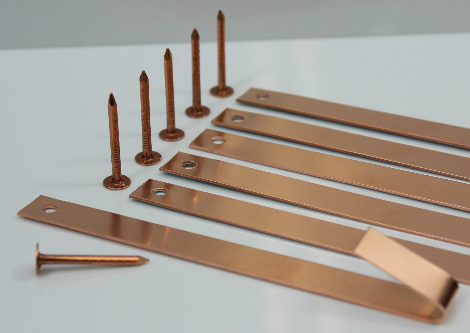 8" x 1/2" COPPER ROOFING STRIPS + NAILS - Tingle Soaker Slate Stone ...