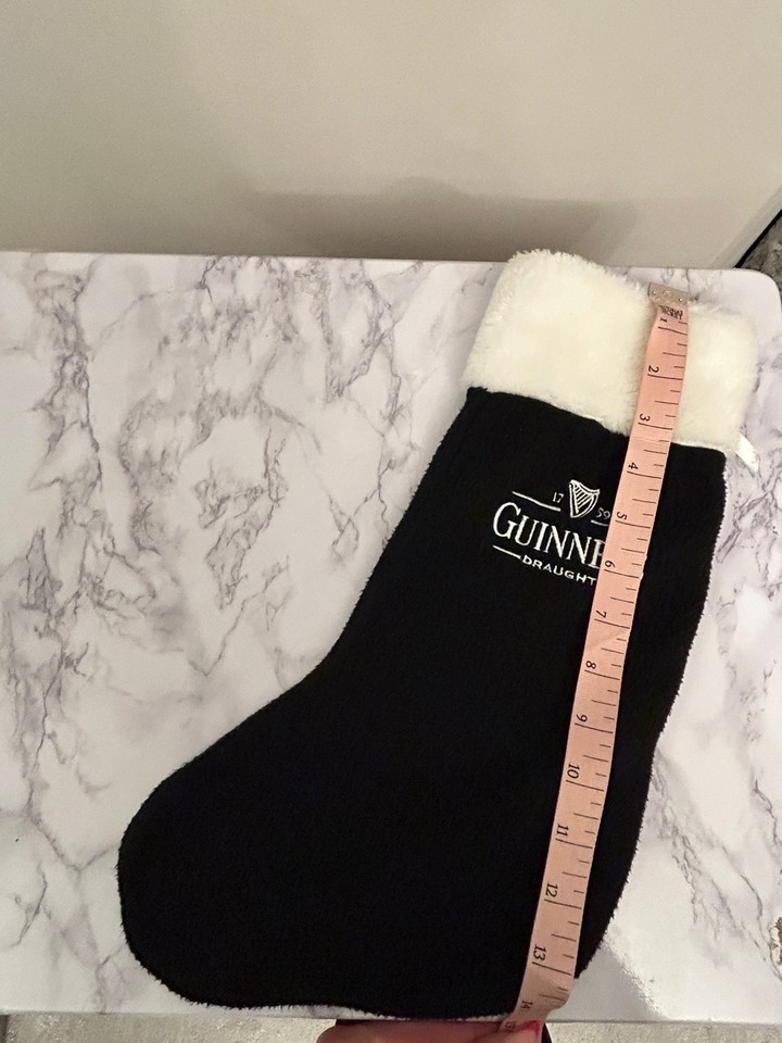 Guinness Christmas Stocking Black Fleece Men’s Gift Irish Beer Bar Pub ...