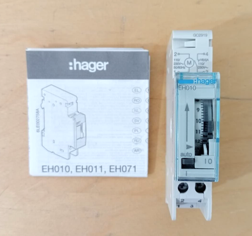 Hager EH010 Daily time switch 1 channel 16A 1 module DHL EXPRESS for ...