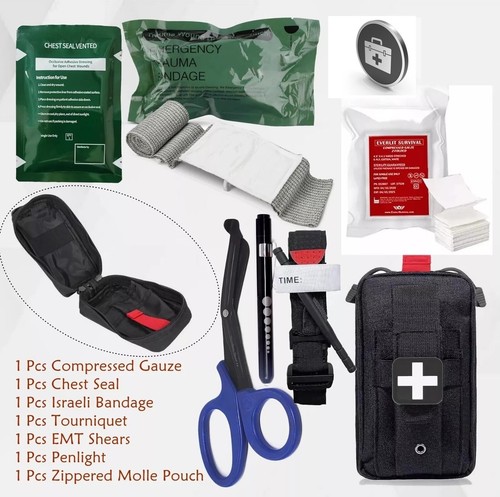 IFAK Tactical Trauma Molle Pouch First Aid Kit Military Combat Kit ...