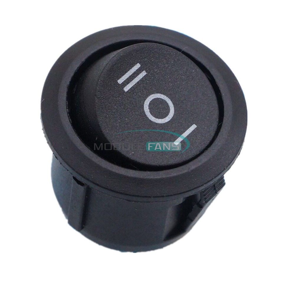 5PCS Mini Round Black 3 Pin SPDT ON-OFF-On Rocker Switch Snap-in Car ...