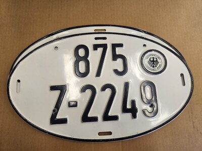 Original Vintage German Oval License Plate Set | eBay