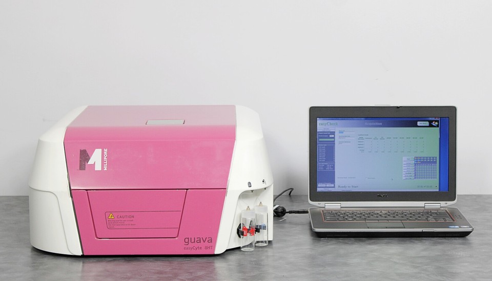 Millipore guava easyCyte 8HT High Throughput Flow Cytometer w/ Laptop ...