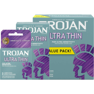 Trojan Ultra Thin For Ultra Sensitivity Sensitive Lubricated Latex ...