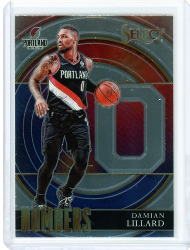 2021-22 Panini Select Numbers Damian Lillard #15 Portland Trail Blazers ...
