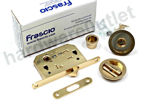 ROUND Sliding Pocket Door HOOK LOCK BRASS 2332 Bathroom Toilet FRASCIO ...