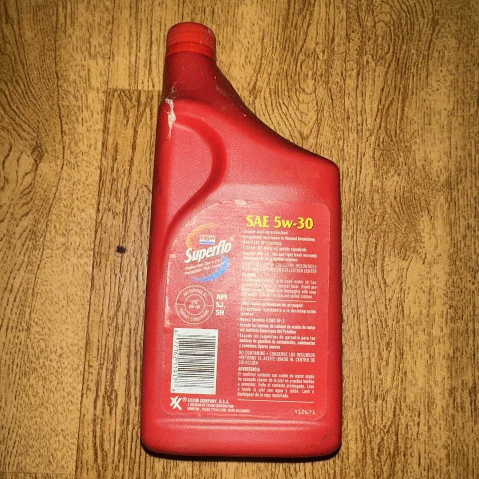 1 Quart Engine Motor Oil EXXON SUPERFLO 5W-30 collectors gold! FULL! | eBay