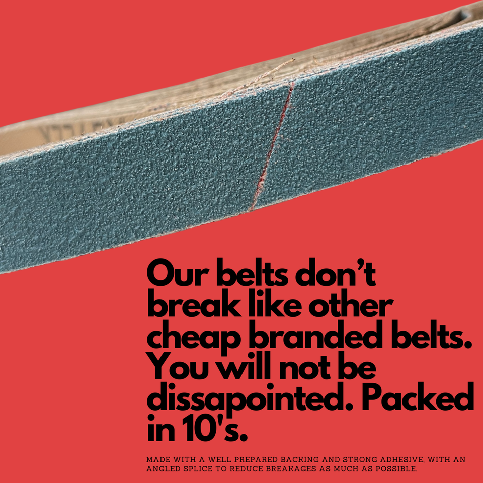 13 x 451mm Zirconia File Belts for Black & Decker - P40, P60, P80 ...