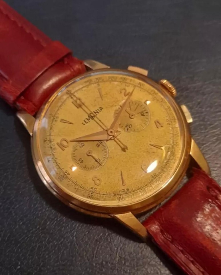Lemania Chronograph Rose Gold 18 K Vintage Rare Cal. 27CH | eBay