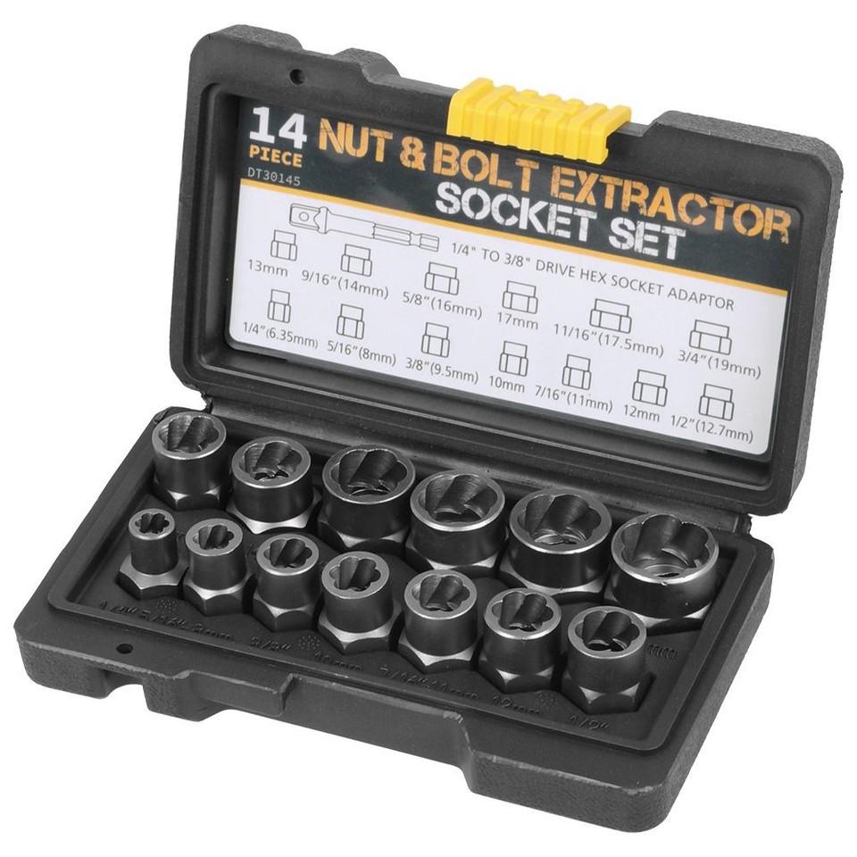 14x Locking Wheel Nut Removal Tool Set Stud Bolt Impact Twist Socket ...