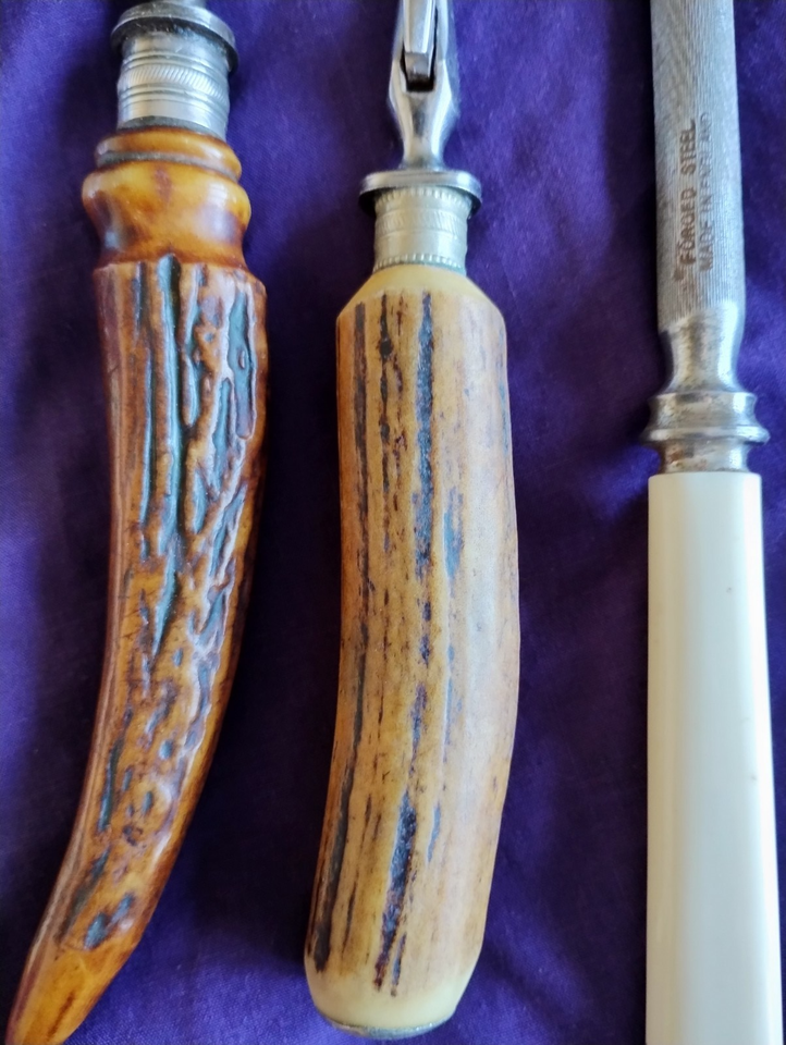 Antique Victorian Meat Carving Fork With Antler/Horn Handle | eBay UK