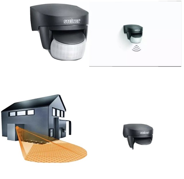STEINEL Motion Sensor Is 140-2 Black 140° Infrared Movement Detector ...