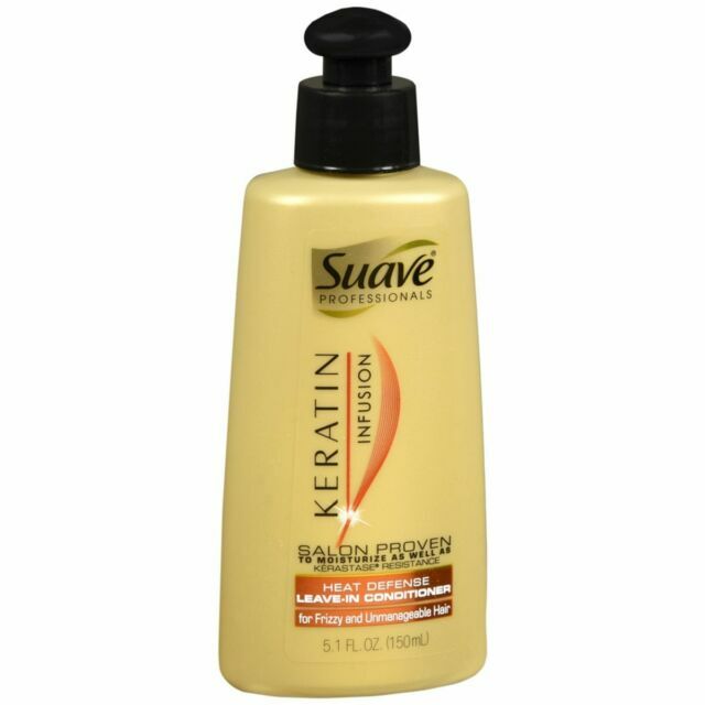 Suave Pro Keratin Infusion Heat Defense Leave in Conditioner 5.1 Oz 150 ...