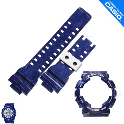 Genuine Watch Band&Bezel Casio G-Shock GA-110BWP-2 Glossy Dark Blue w ...