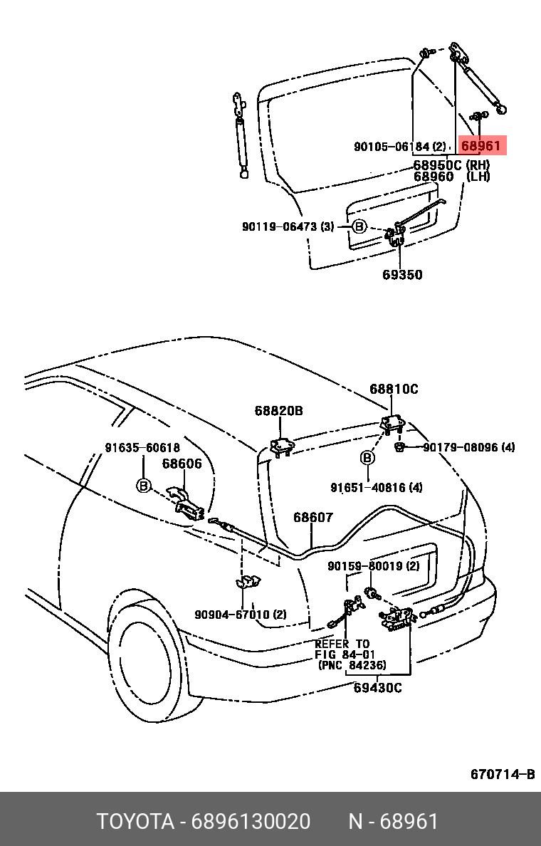 Genuine OE bolt, back door stay, 6896130020 for TOYOTA 68961-30020 | eBay
