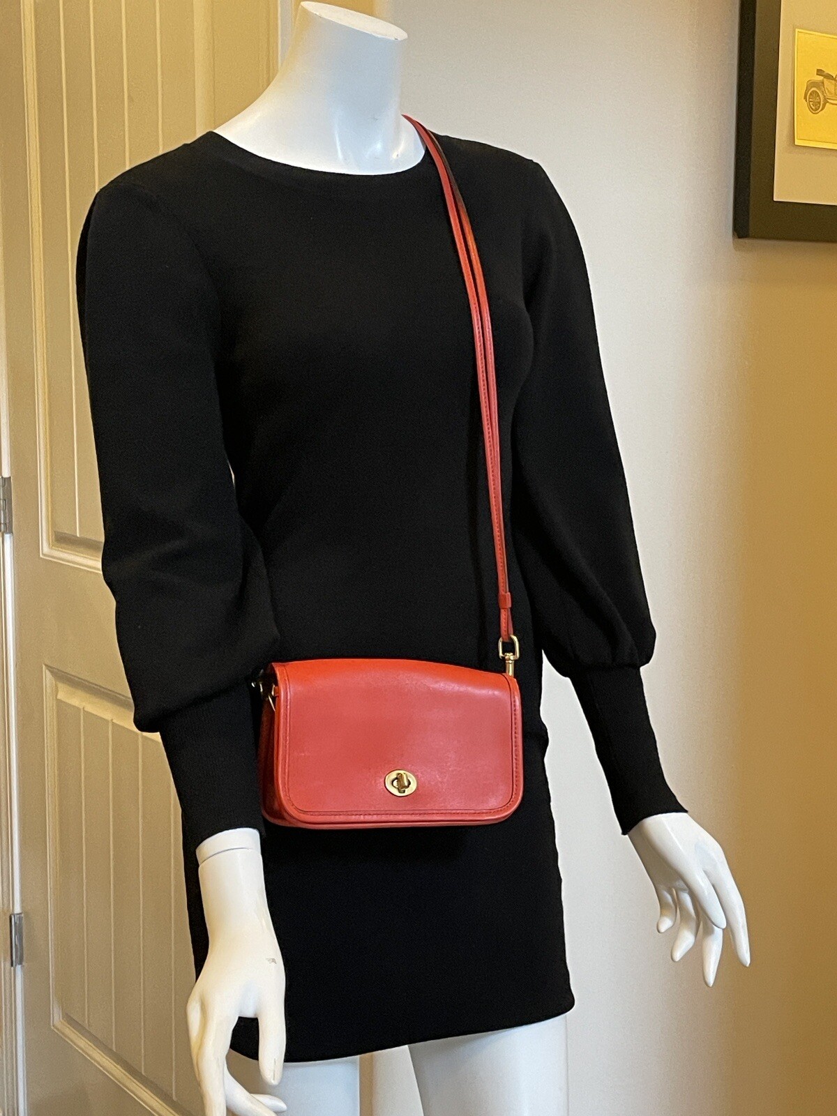 COACH Limited Edition Small Red Leather Crossbody 179… - Gem