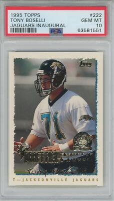 1995 Topps Jaguars Inaugural #222 Tony Boselli RC Rookie Card PSA 10 | eBay