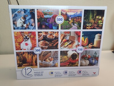 Cardinal Autumn Landscape Puzzle 12pk 4 each: 500 Piece, 300 Piece ...