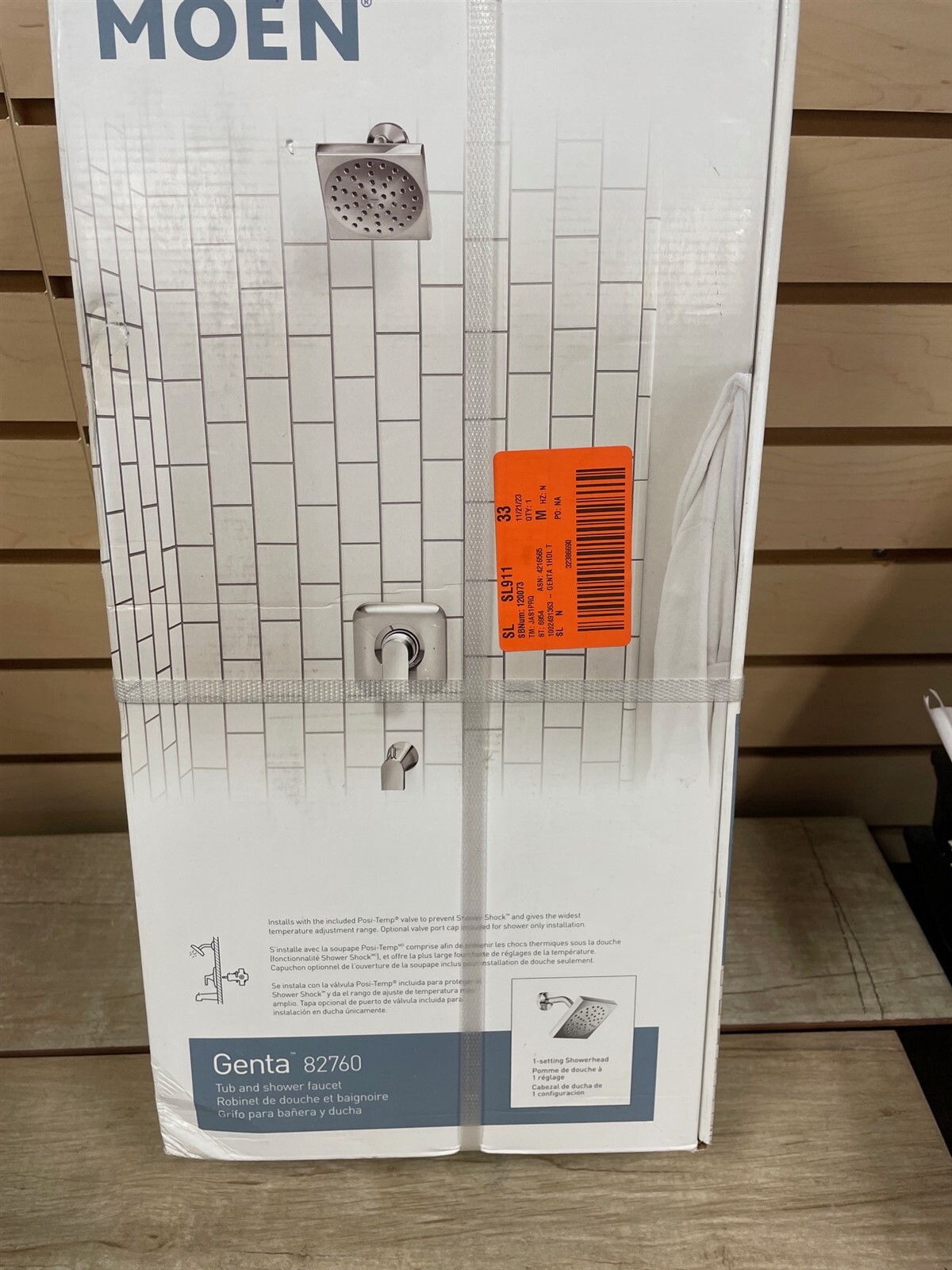 Moen Genta Single Handle Tub & Shower Faucet Kit Polished Chrome 82760 ...
