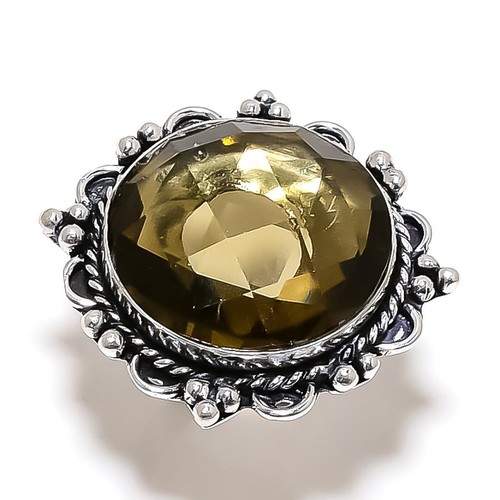 Natural Green Amethyst Gemstone Handmade 925 Sterling Silver Ring Size ...