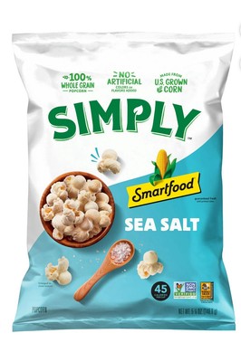 🟠 New Exclusive Simply Smartfood Sea Salt 100% Whole Grain Popcorn 5oz ...