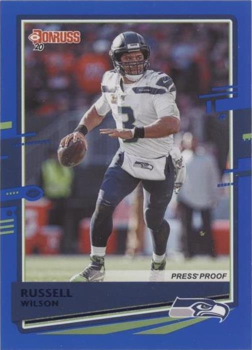 2020 Panini Donruss - Russell Wilson #222 Press Proof Blue for sale ...
