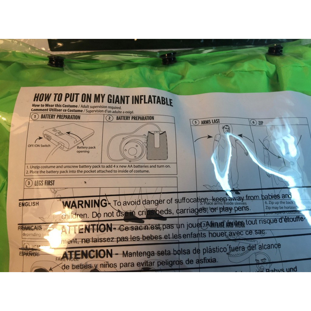 Spirit Inflatable Wavy Arms Alien Green Halloween Cos… - Gem