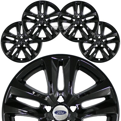 4 fit Ford Explorer XLT 2018 2019 Black 18" Wheel Skins Full Rim Covers ...
