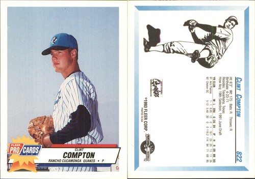 Clint Compton 1993 Fleer ProCards #822 RC Card FREE SHIP Rancho ...