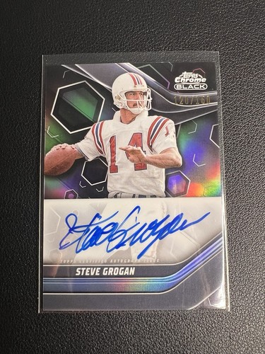 2023 Topps Composite Football Steve Grogan Chrome Black Refractor auto ...