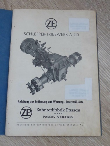 ZF Getriebe A210 Anleitung + Ersatzteilliste | eBay.de