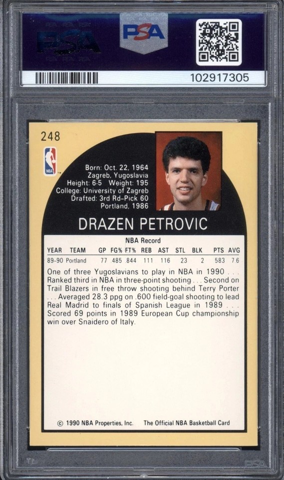 PSA 7 DRAZEN PETROVIC 1990-91 NBA Hoops #248 Trailblazers HoF | eBay