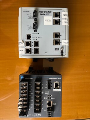 2 Allen Bradley 1x 1404-M505A-ENT/B PM 3000, 1x 1783-MS06T/A Stratix 8 ...