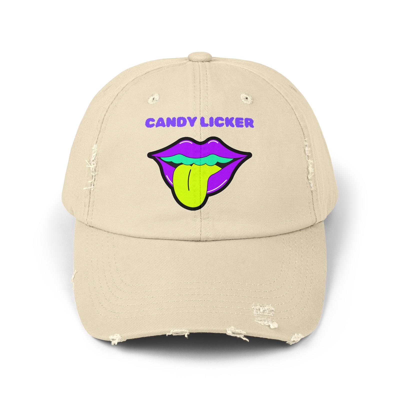 Candy Licker Unisex Distressed Cap - Fun Casual Accessory for Colorful ...