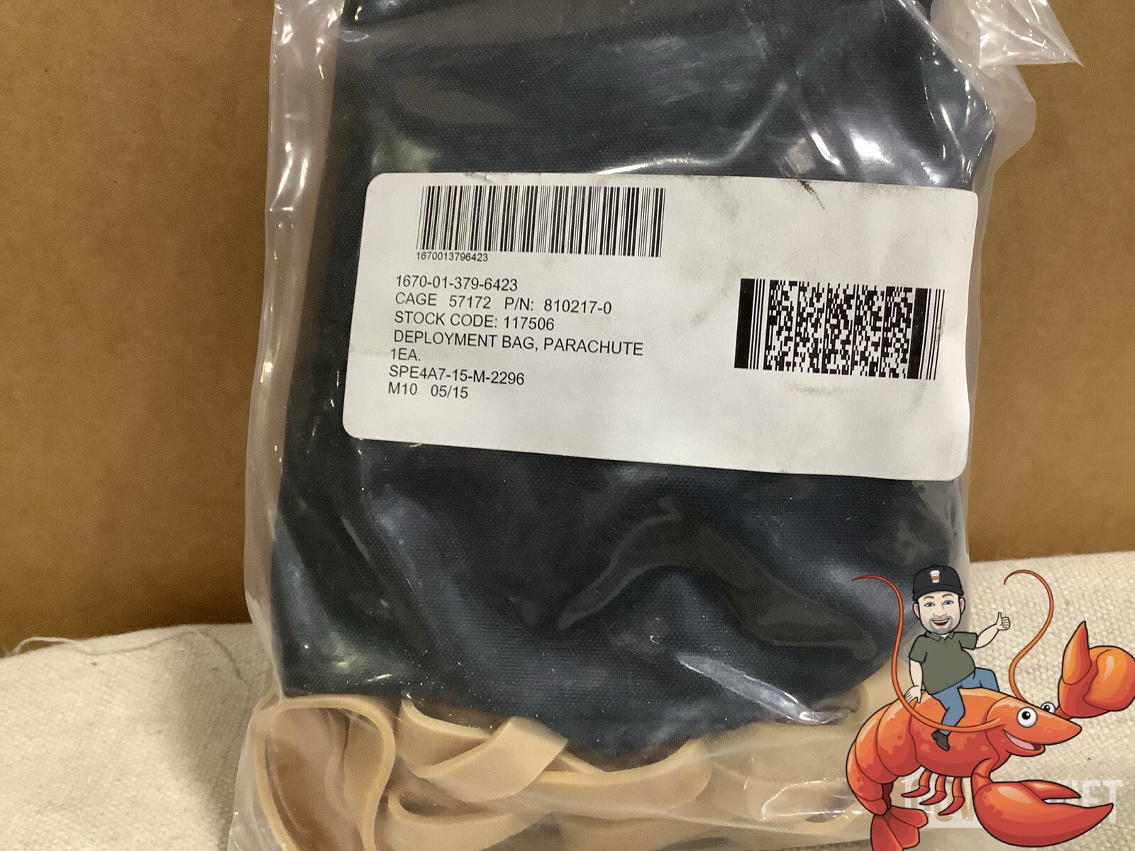 *NEW* US MIL Parachute Deployment Bag by Airborne Systems for F-16 ...