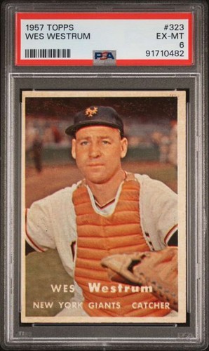 1957 Topps #323 Wes Westrum PSA 6 NY Giants (0482) | eBay