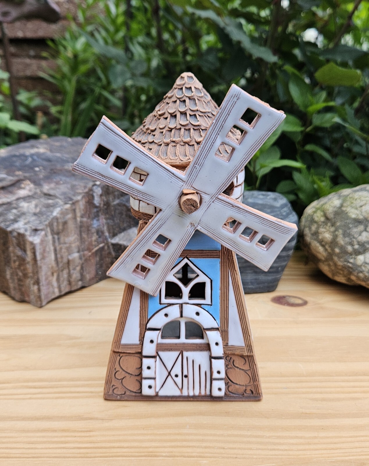 Rare Vintage Dutch Windmill Clay Pottery Sculpture Handmade in ...